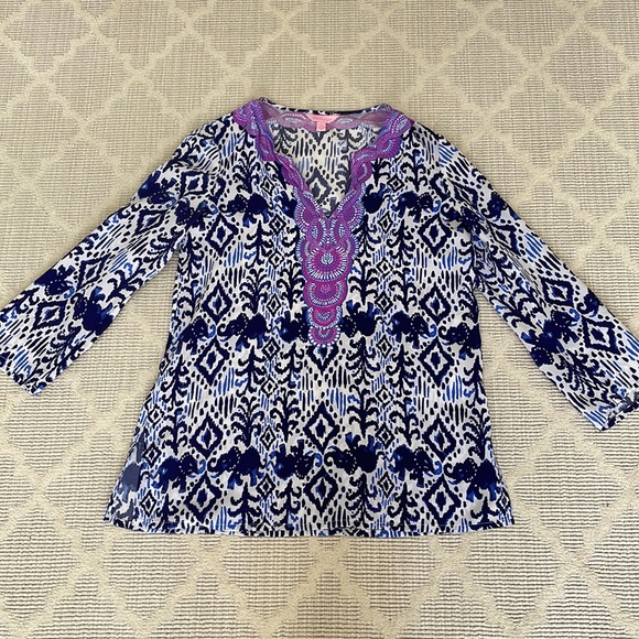 Lilly Pulitzer | Tops | Lilly Pulitzer Silk Ikat Tunic | Poshmark